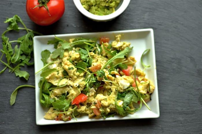 Green Egg and Tomato Scramble - Wholesomelicious