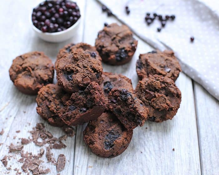 Chocolate Blueberry Muffins (Grain-Free, Paleo) - Wholesomelicious