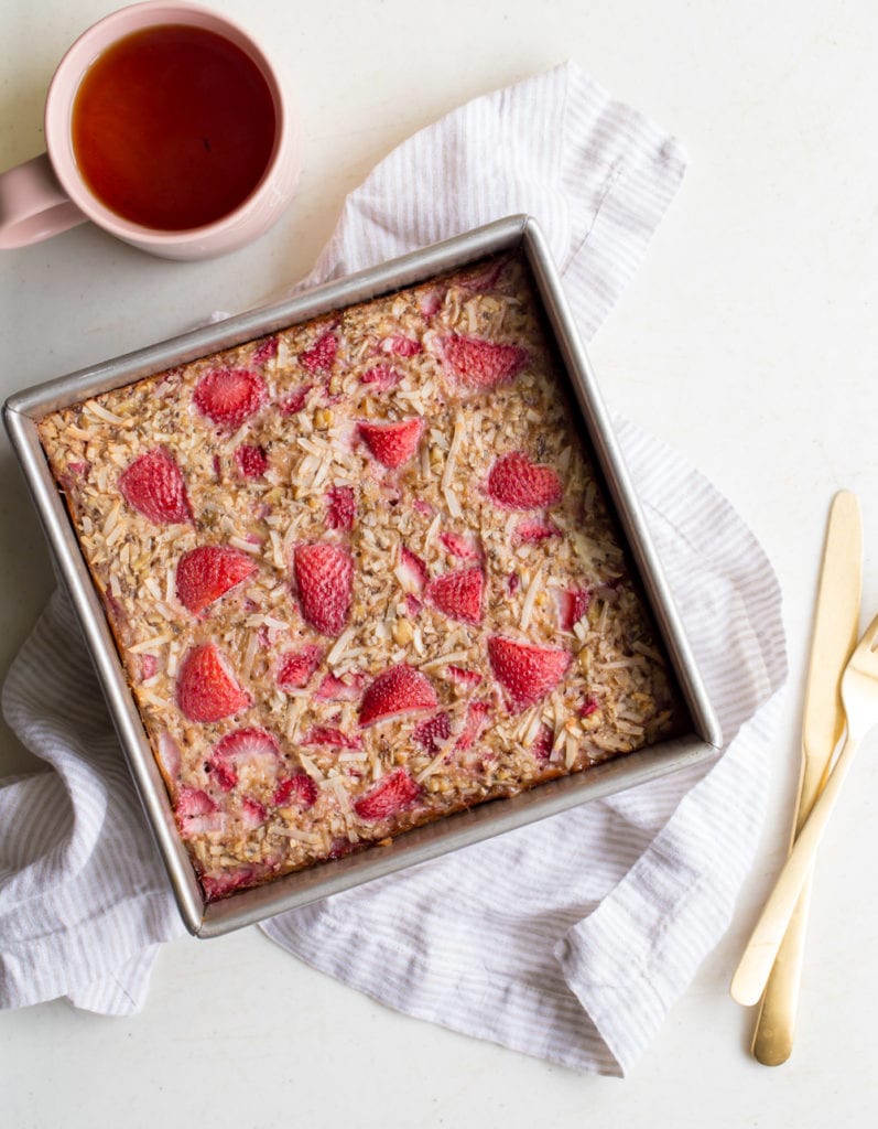 Strawberry Coconut Breakfast Bake - Wholesomelicious