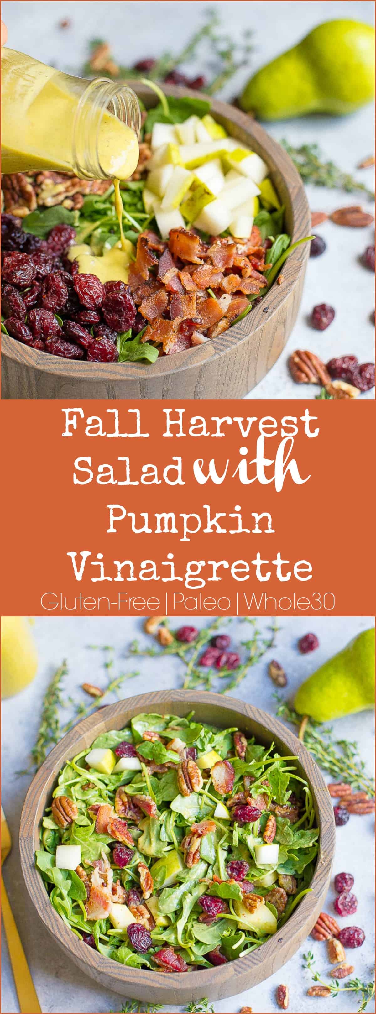 Fall Harvest Salad with Pumpkin Vinaigrette - Wholesomelicious