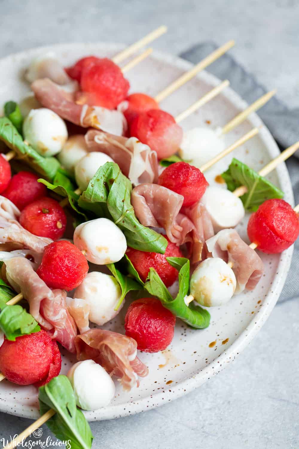Watermelon Prosciutto Skewers - Wholesomelicious