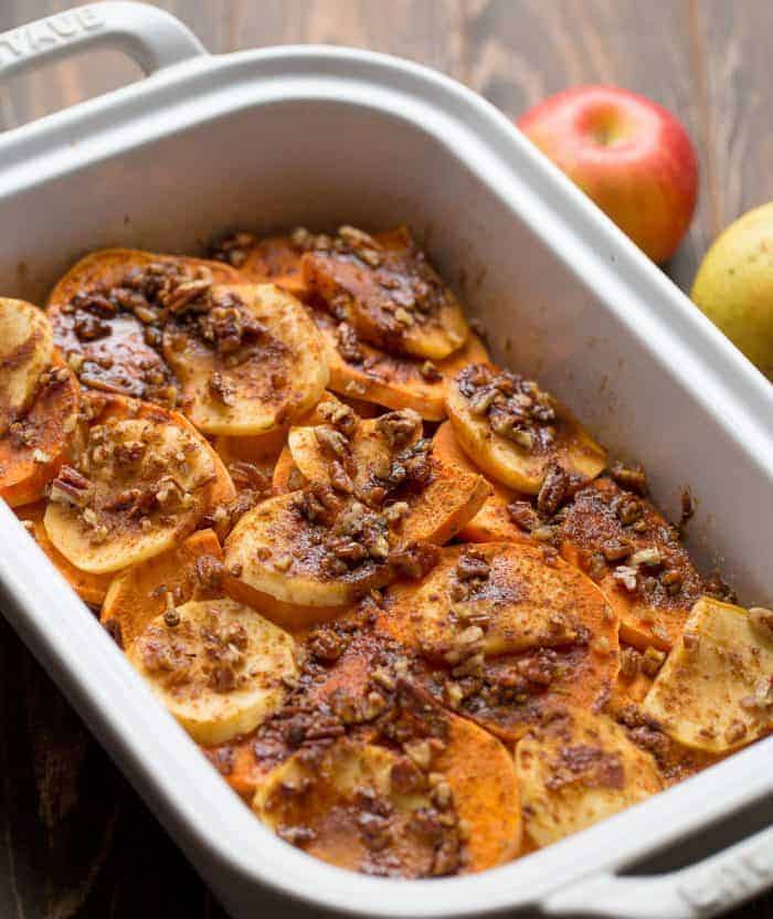 Lightened-up Sweet Potato and Apple Casserole - Wholesomelicious