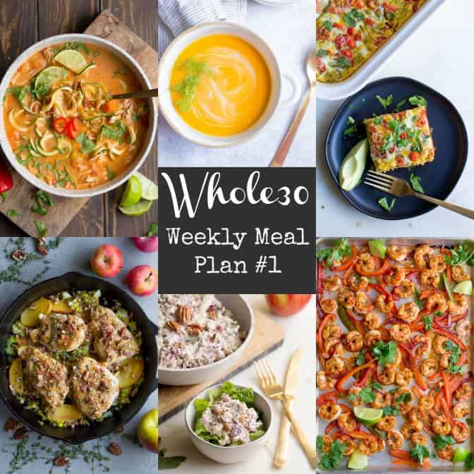 Whole30 Meal Plan + Grocery List Week 1 - Wholesomelicious