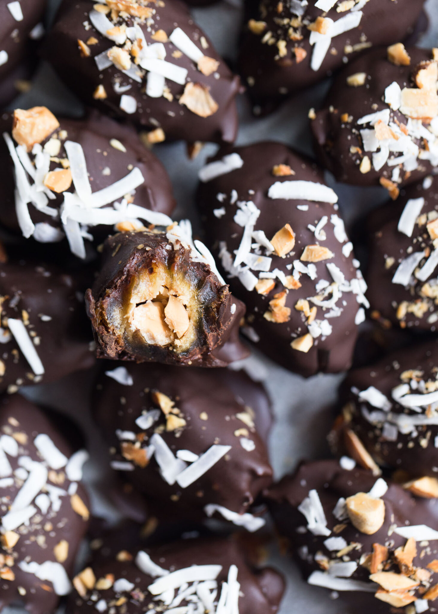 Dark Chocolate Covered Almond Stuffed Dates - Wholesomelicious