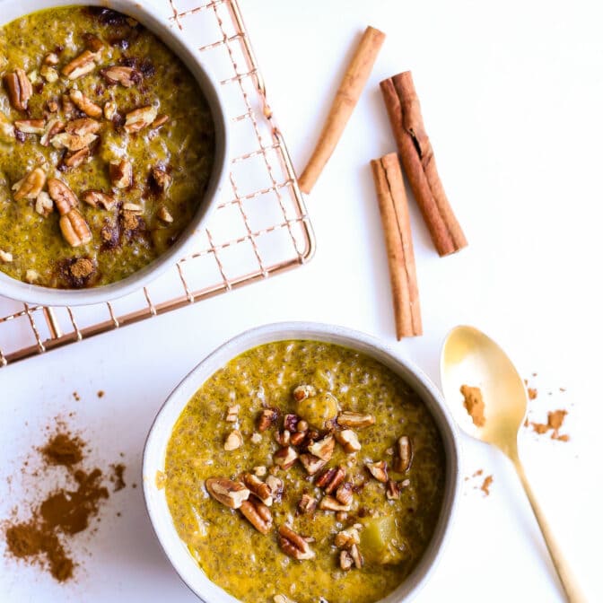 Pumpkin Apple Chia Porridge - Wholesomelicious