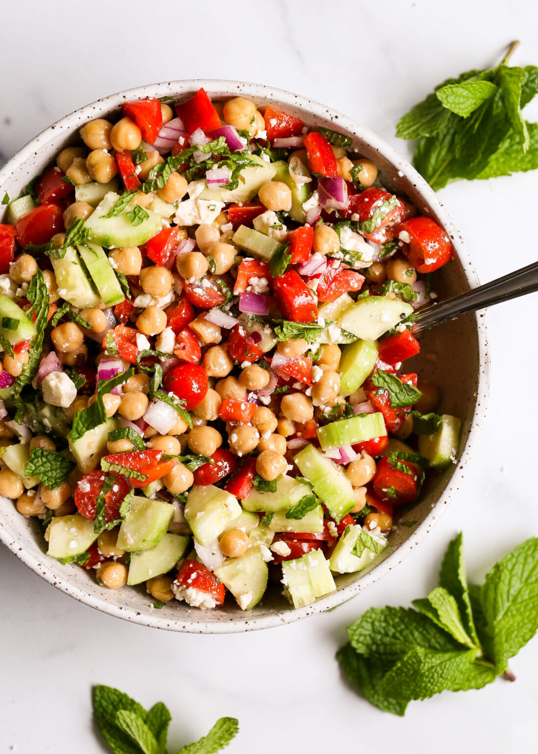 Mediterranean Chickpea Salad - Wholesomelicious