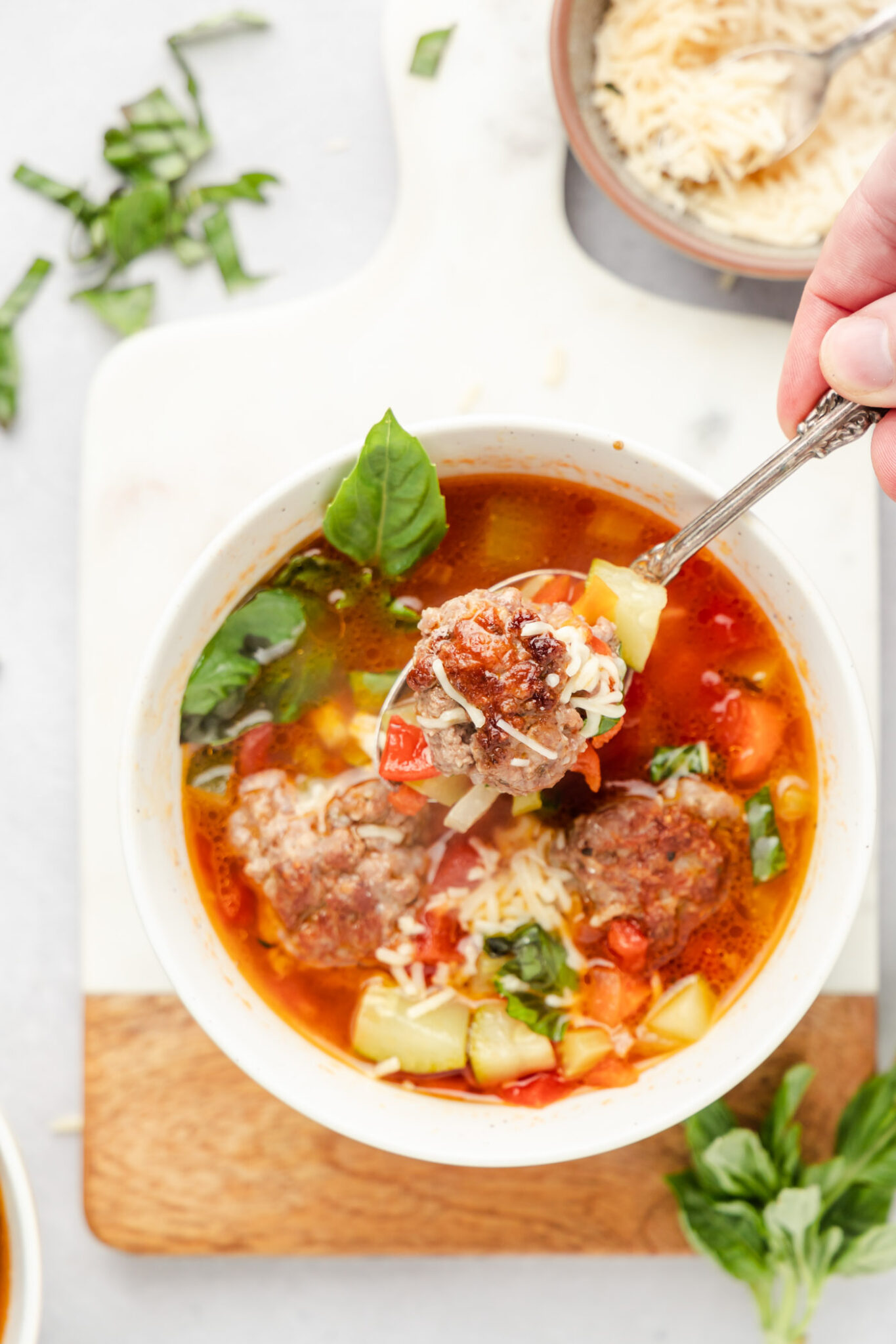 Ground Beef Meatball Minestrone Soup - Wholesomelicious