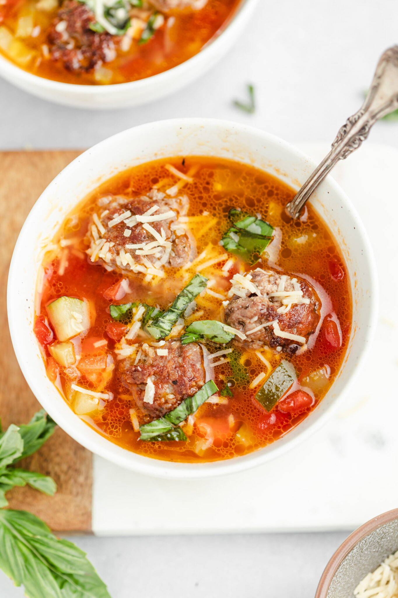 Ground Beef Meatball Minestrone Soup - Wholesomelicious