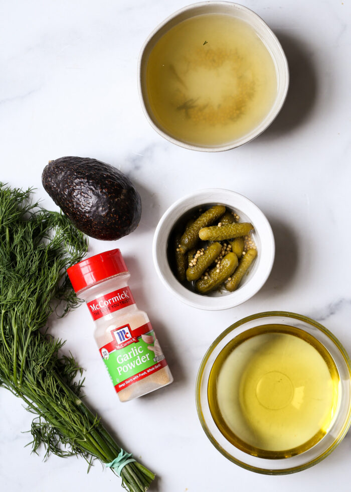 Creamy Homemade Dill Pickle Salad Dressing - Wholesomelicious