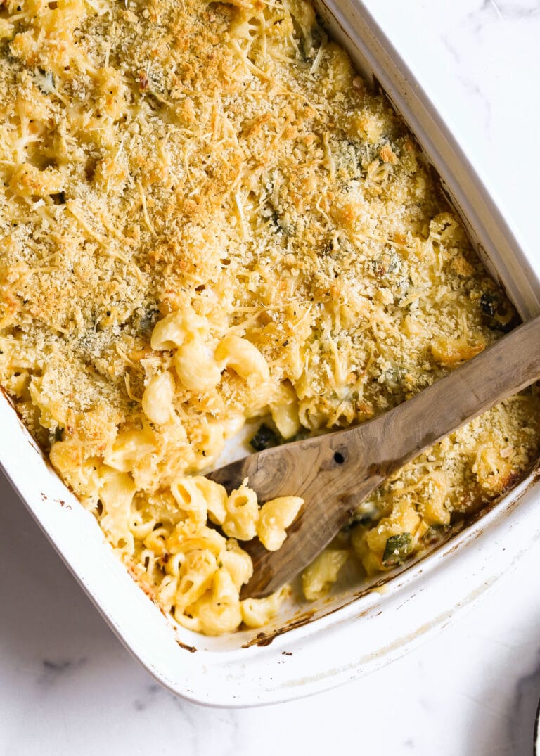 Quick-Baked Poblano Mac and Cheese (with Cheddar!) - Wholesomelicious