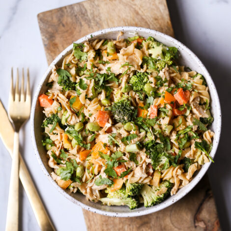 High Protein Asian Chicken Pasta - Wholesomelicious