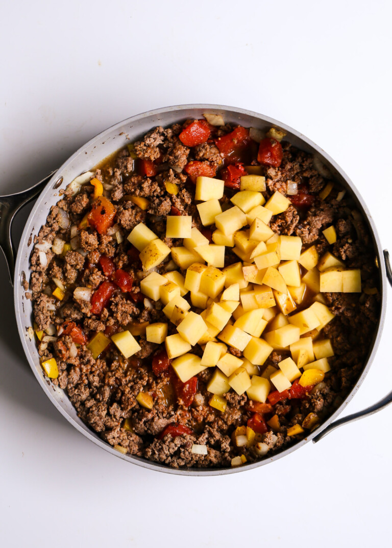30-Minute Skillet Ground Beef Picadillo - Wholesomelicious